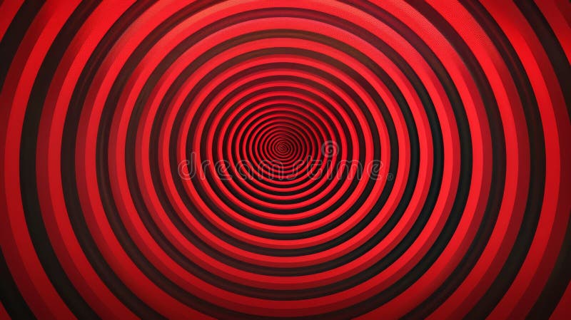 Red and Black Hypnotic Spiral Pattern, Abstract Background. Optical ...