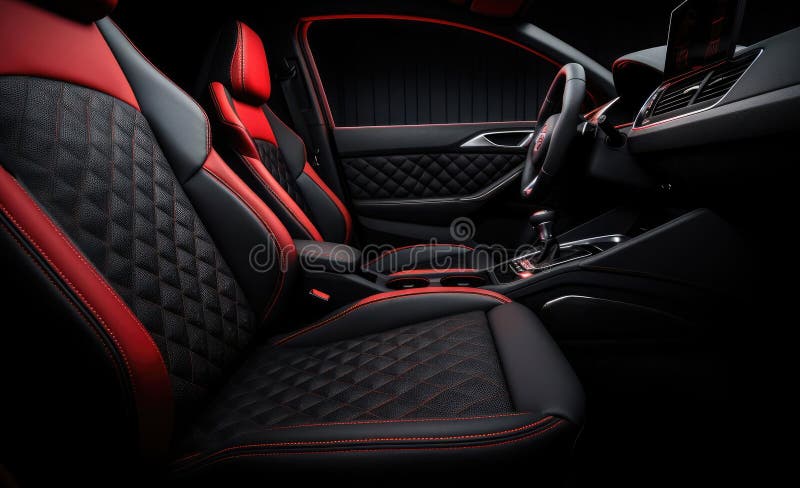 Red and Black Interior of a Car Stock Image - Image of luxury, industry ...