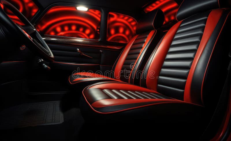 Red and Black Interior of a Car Stock Photo - Image of luxury, interior ...