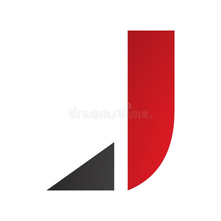 Red and Black Letter J Icon with a Triangular Tip Stock Vector ...