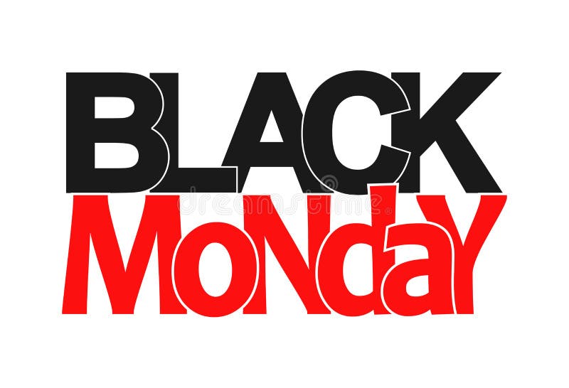 Red and Black Lettering Black MONDAY. Banner or Icon for Decoration and ...