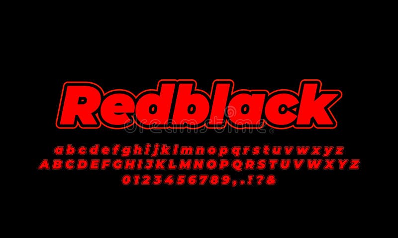 Red and Black Line Bold Alphabet or Letter Text Effect or Font Effect ...