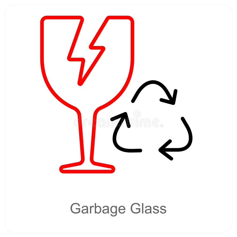 Garbage Glass and Environment Icon Concept Stock Vector - Illustration ...