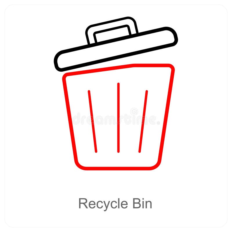 Recycle Bin and Delete Icon Concept Stock Vector - Illustration of ...