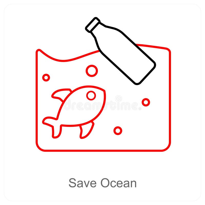Save Ocean and Pollution Icon Concept Stock Vector - Illustration of ...