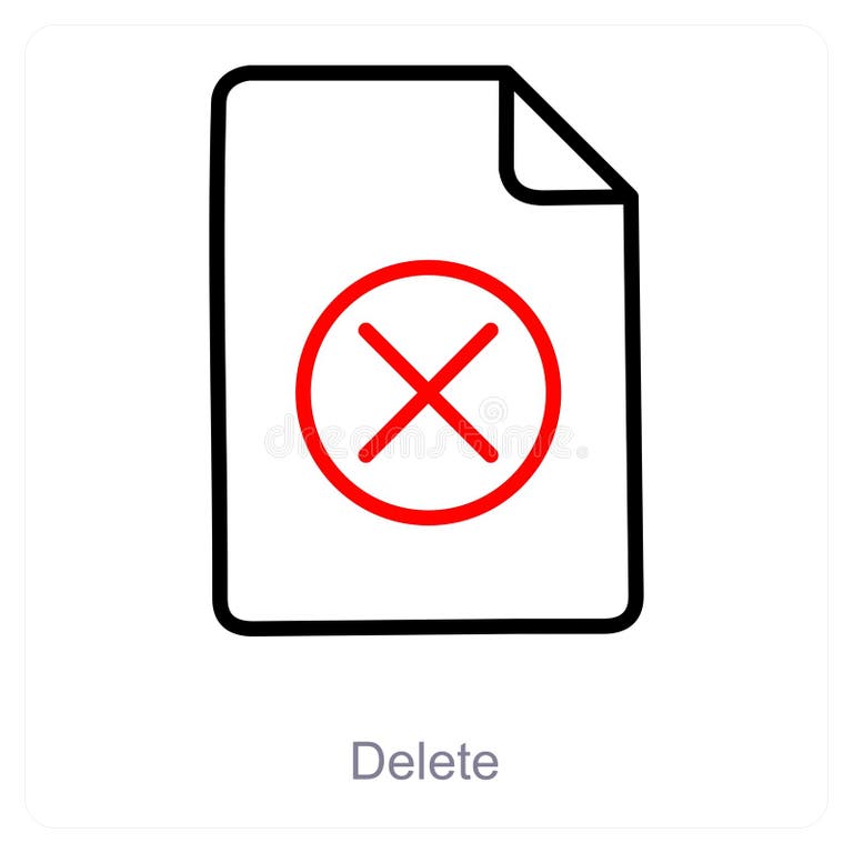 Delete and File Icon Concept Stock Vector - Illustration of remove ...