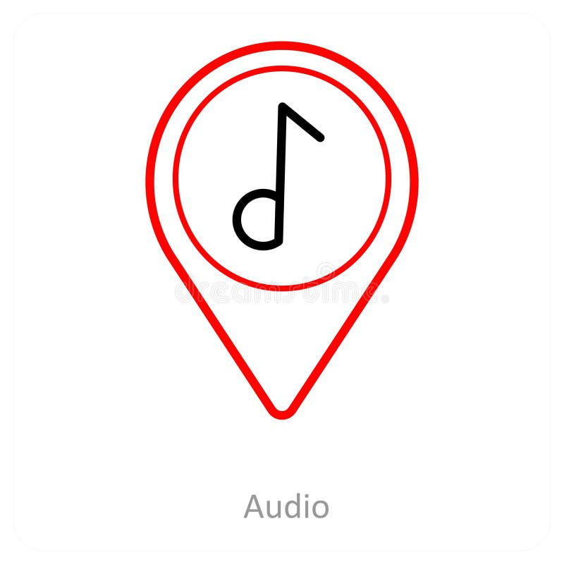 Audio and Location Icon Concept Stock Illustration - Illustration of ...