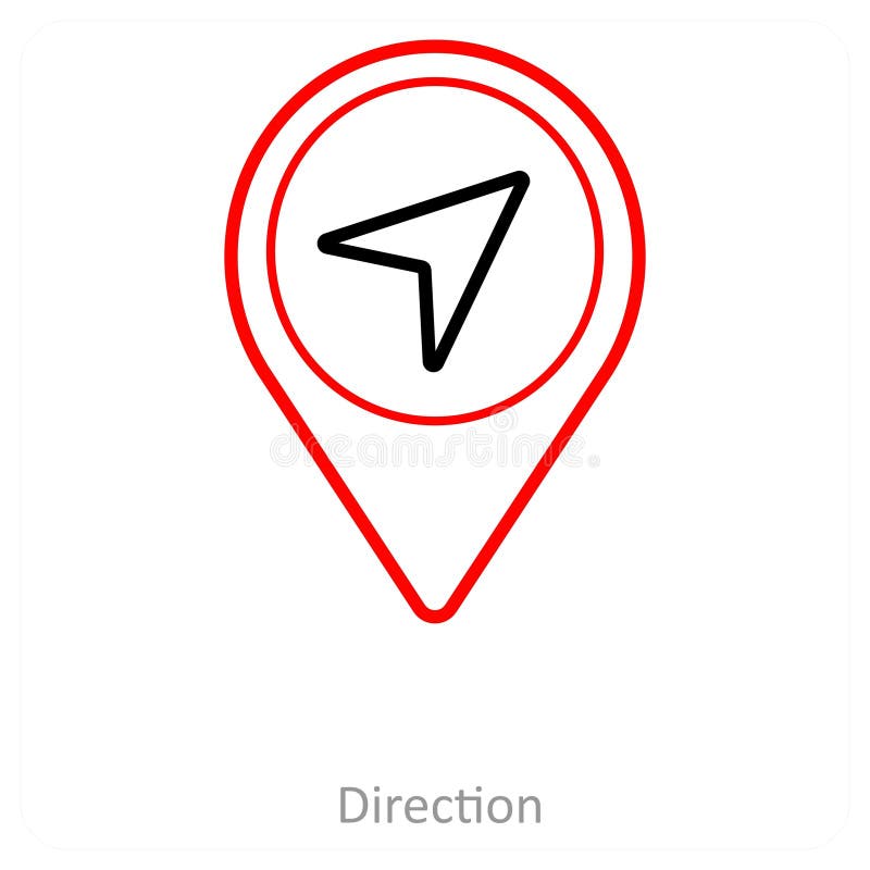 Direction and Location Icon Concept Stock Illustration - Illustration ...
