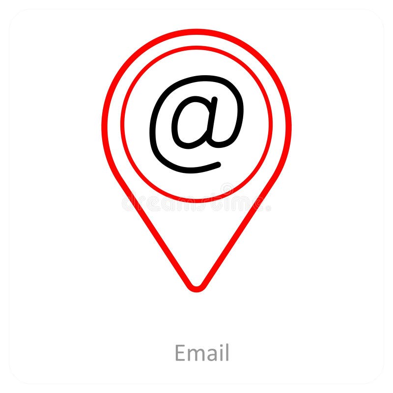 Email and Location Icon Concept Stock Illustration - Illustration of ...