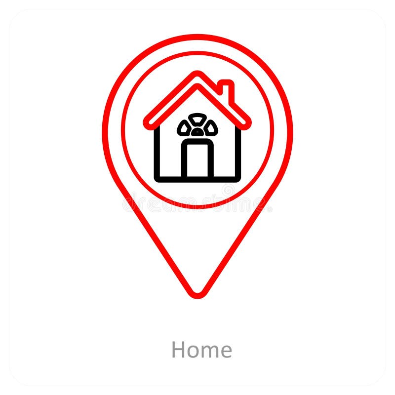 Home and Location Icon Concept Stock Illustration - Illustration of ...