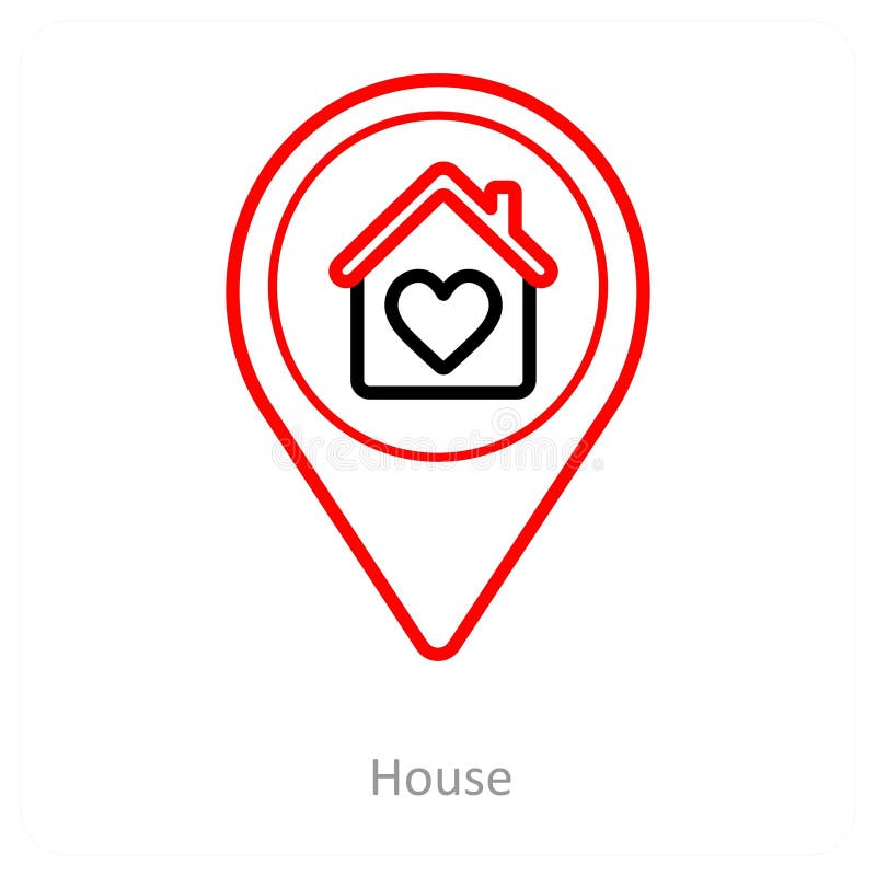 House and Location Icon Concept Stock Illustration - Illustration of ...