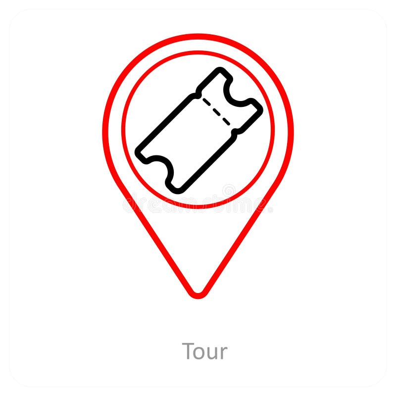 Tour and Location Icon Concept Stock Illustration - Illustration of ...