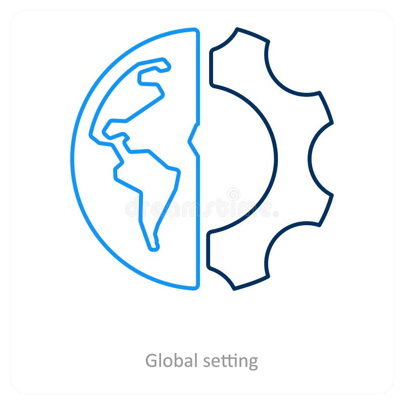 Global Setting and Setting Icon Concept Stock Vector - Illustration of ...