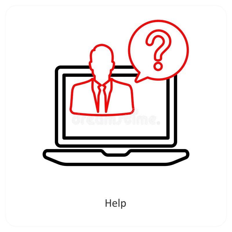 Help and Support Icon Concept Stock Illustration - Illustration of ...