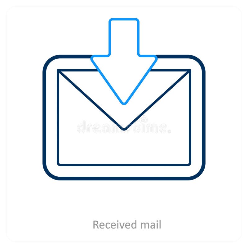 Received Mail and Envelope Icon Concept Stock Illustration ...
