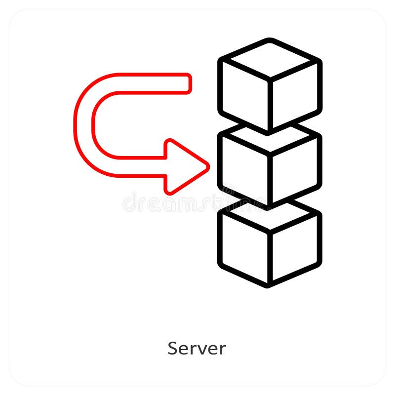 Server and Storage Icon Concept Stock Illustration - Illustration of ...