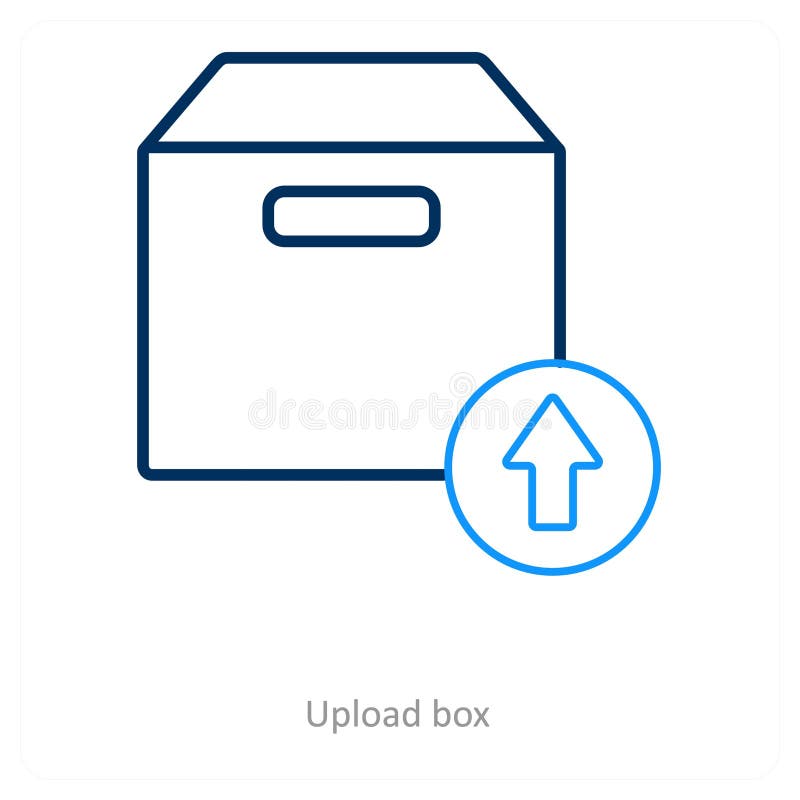 Upload Box and Unpack Icon Concept Stock Illustration - Illustration of ...