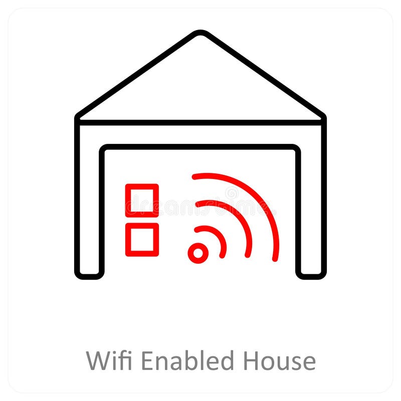 Wifi Enabled House Icon Concept Stock Illustration - Illustration of ...