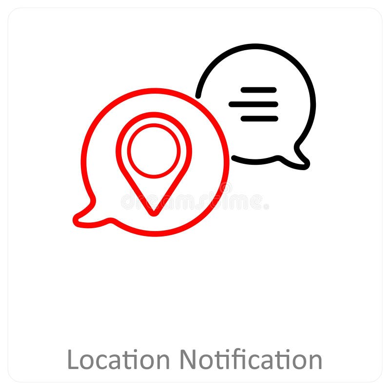 Location Notification and Location Icon Concept Stock Vector ...