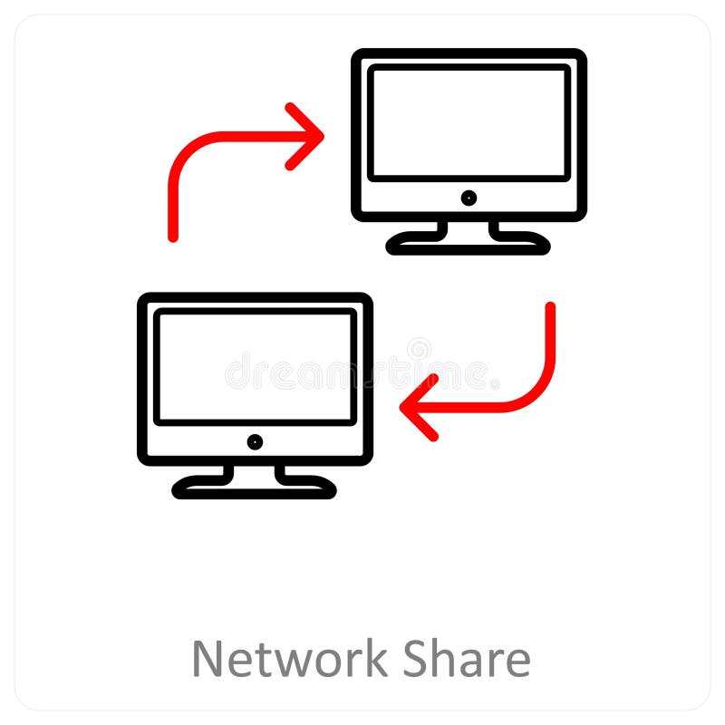 Network Share and Folder Icon Concept Stock Vector - Illustration of ...