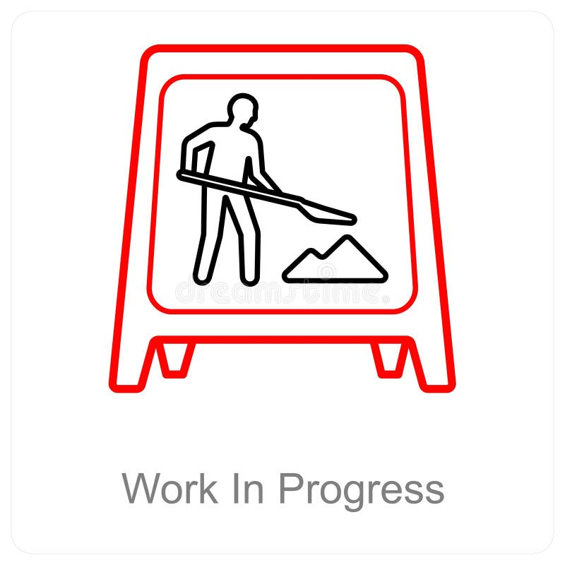 Work in Progress Icon Concept Stock Illustration - Illustration of ...