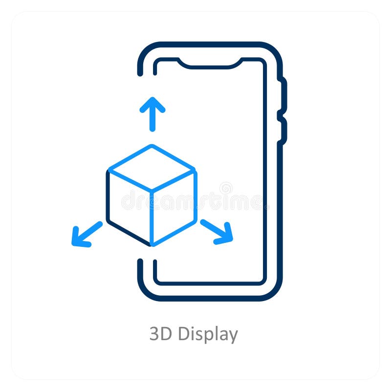 3D Display and Virtual Reality Icon Concept Stock Illustration ...