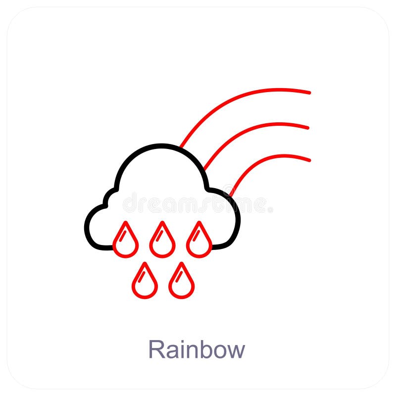 Rainbow and Forecast Icon Concept Stock Illustration - Illustration of ...