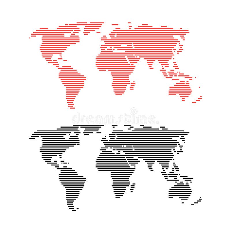 Red Black Line World Maps Stock Illustrations – 95 Red Black Line World ...