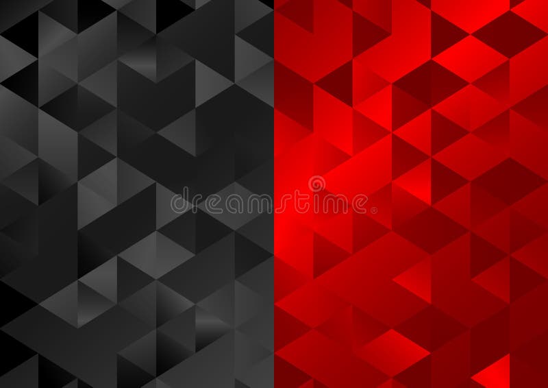Red Black Low Poly Triangles Mosaic Background Stock Vector ...