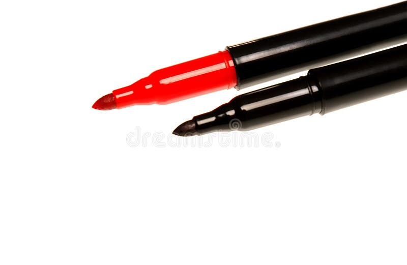 Red and black markers stock photo. Image of school, colors - 11394488