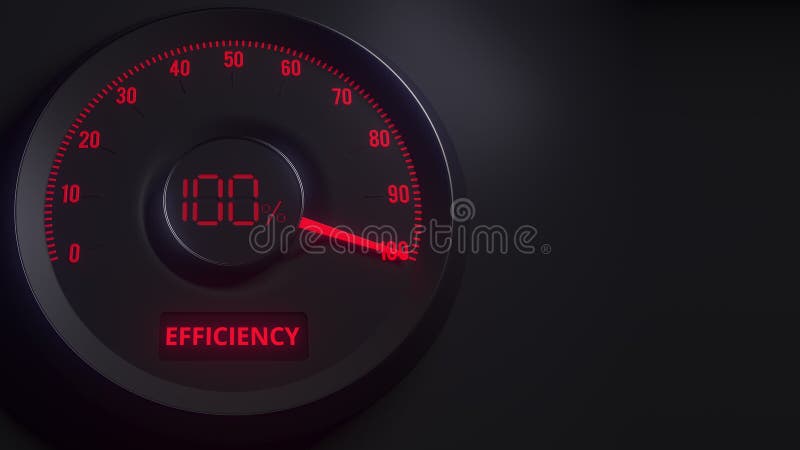 Efficiency Meter or Indicator. 3D Rendering Stock Illustration ...