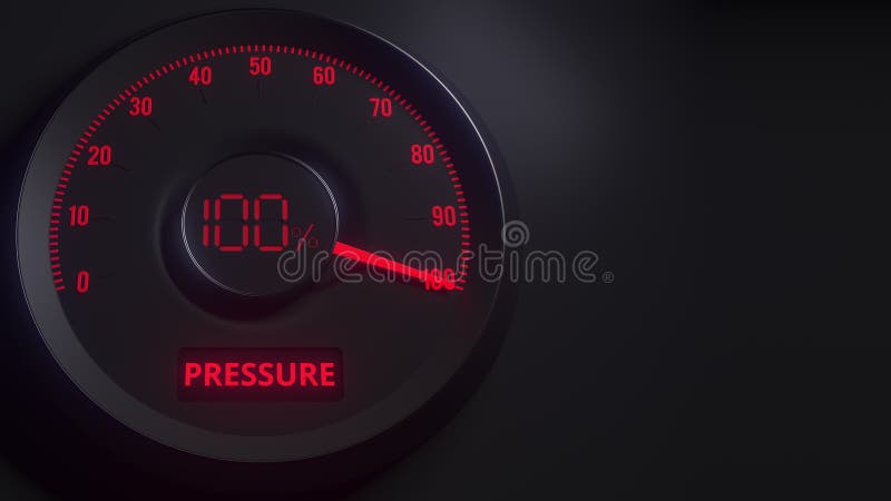 Red and Black Pressure Meter or Indicator, 3D Rendering Stock ...