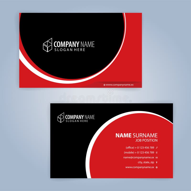 Red and Black Modern Business Card Template Editorial Photo ...