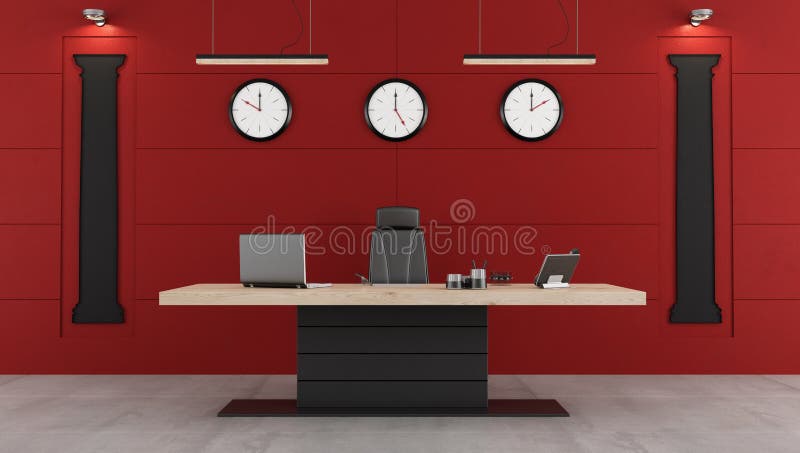 Red and Black Modern Office Stock Illustration - Illustration of metal ...