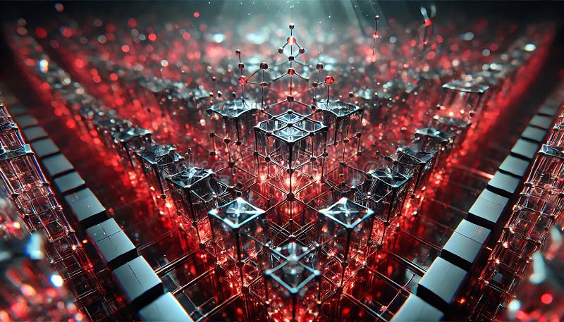 Red-Black Nano Grid. AI Generated. Stock Illustration - Illustration of ...