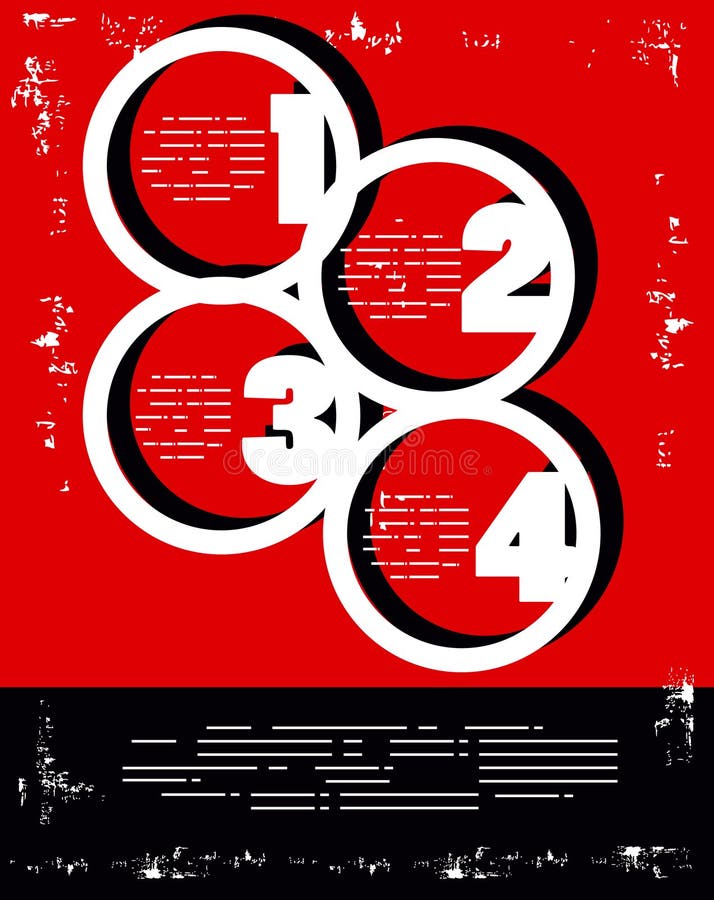Red and Black Numbers Colors Poster Stock Illustration - Illustration ...