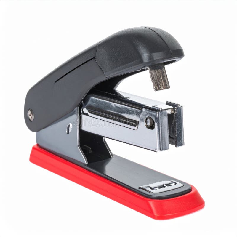 Red and Black Office Stapler on White Background Stock Illustration ...