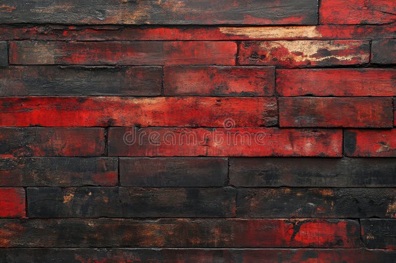 Red and Black Painted Brick Wall Texture Background Stock Illustration ...