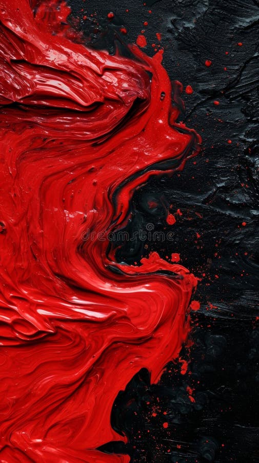 Red and Black Painting on Black Background Stock Photo - Image of ...