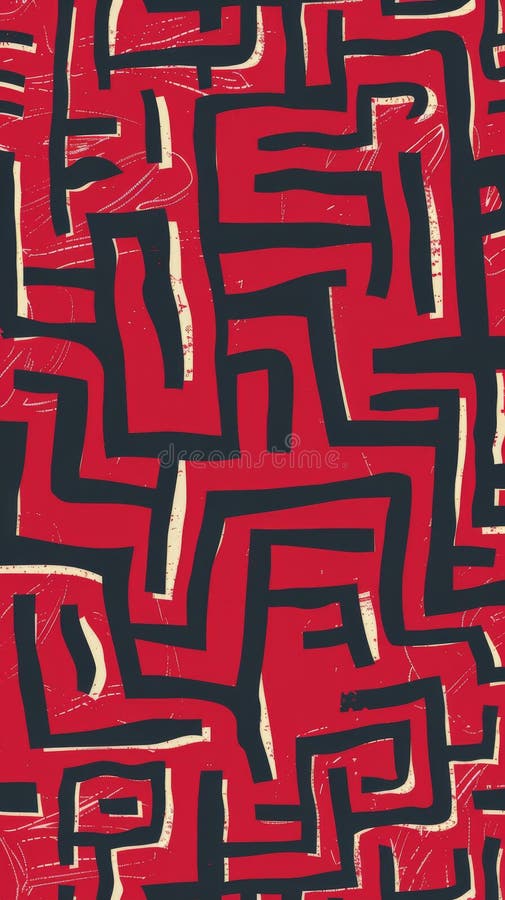 Red and Black Pattern on Black Background Stock Illustration ...