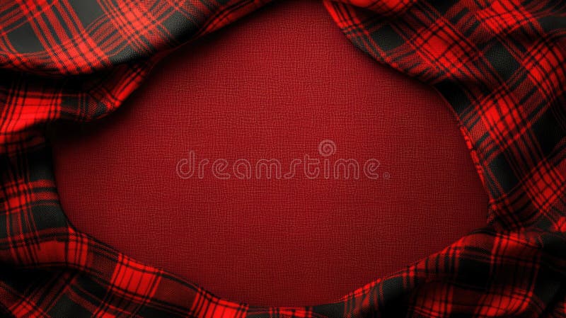 Red Plaid Fabric Border on Matching Background for Festive Designs ...