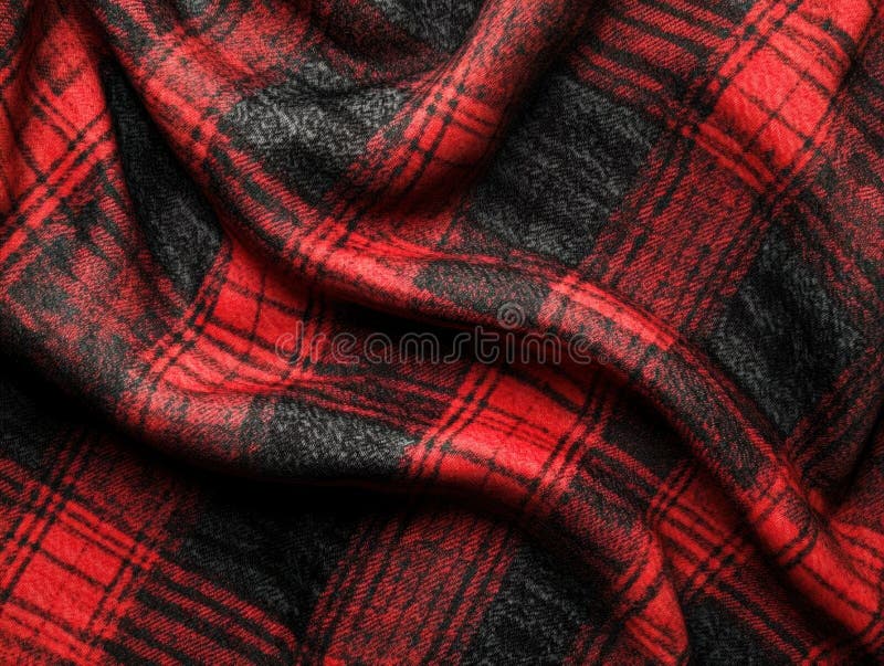 Red and Black Plaid Fabric, Exploring the Texture, Weave, and Drape of ...