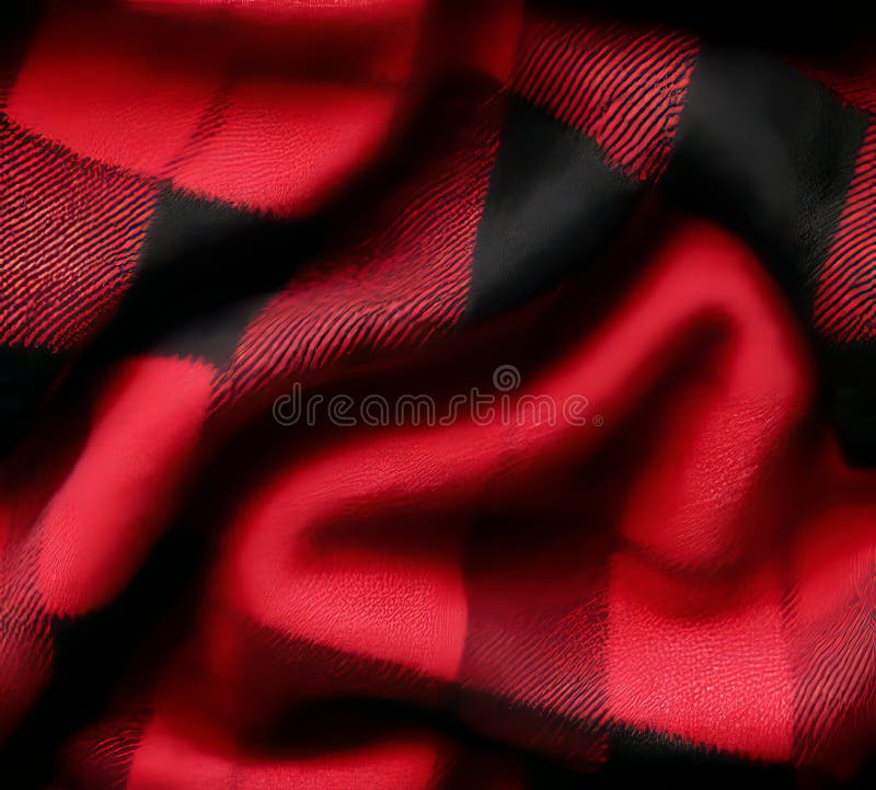 A Red and Black Plaid Fabric with a Black and Red Pattern Stock Image ...