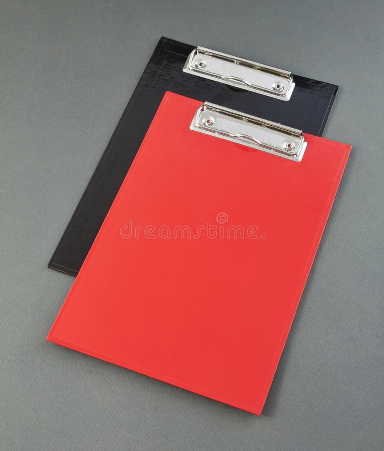 Red Plastic Clipboard with Blank Paper Sheet Isolated on White Stock ...