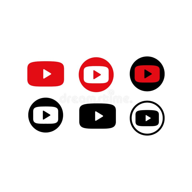 Red and Black Play Button Icon. Play Video Logo Stock Vector ...