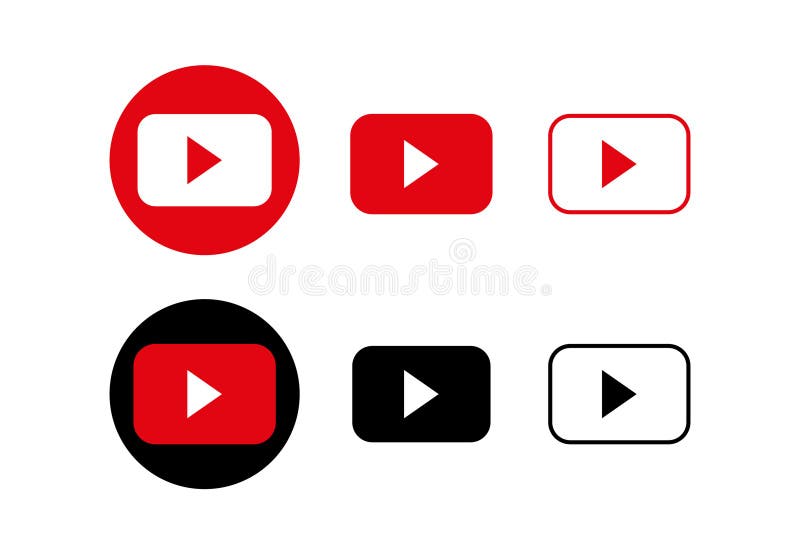 Red and Black Play Button Vector Icon. Play Video Logo Editorial Photo ...