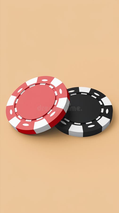 Red and Black Poker Chips Stacked Together, Red Chip on Top Stock ...