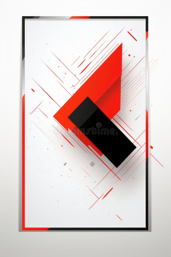 A Red and Black Poster with an Arrow on it Stock Illustration ...