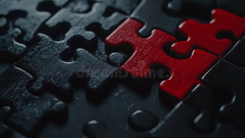 Red and Black Puzzle Pieces – Symbol of Uniqueness, Problem Solving ...