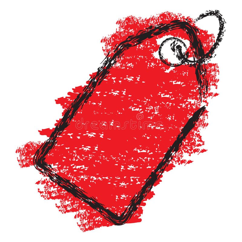Red Black Rectangle Crayon Tag Simple Vector Stock Vector ...